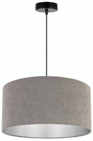 Závěsné svítidlo MEDIOLAN, 1x šedé/chromové textilní stínítko