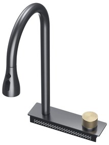 Erga HD, ocelový dřez 750x450x215 mm + dřezová baterie s příslušenstvím, grafitová, ERG-MLS-HD7545FY