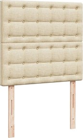Box spring postel s matrací krémová 90x200 cm textil 3291182