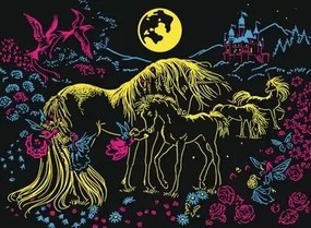 Ravensburger Třpytivé puzzle Jednorožci v měsíčním světle / 100 dílků