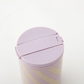 DESIGN LETTERS Dětský hrnek Kids Lavender Stripe 330 ml, fialová barva, plast