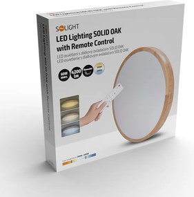 Solight LED osvětlení s dálkovým ovladačem Solid Oak, 60W, 4200lm, 51cm, změna chromatičnosti, stmívatelné