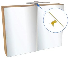 Comodo Zrcadlová skříňka Ideal OW 80 ZS LED-G s osvětlením Any LED 30 G, zlatá