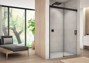 Sanswiss CADURA CAS2 posuvné sprchové dveře 170 cm Šířka: 1700 mm, Profil: Černá, Sklo: Hladké čiré