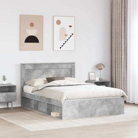 Rám postele s čelo Beton 160 x 200 cm Masivní borové dřevo 3410067