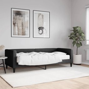 Válenda s matrací černá 80 x 200 cm textil 3196557