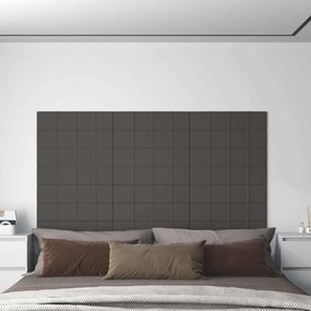 vidaXL Nástěnné panely 12 ks 60 x 15 cm textil 1,08 m² [344056] Barva: Tmavě šedá