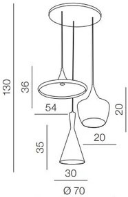 Závěsné svítidlo Azzardo Mix, 3xE27, 60W Barva: bílo / zlatá