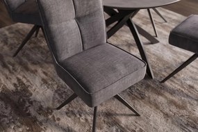 Designová otočná židle Narayan šedý samet