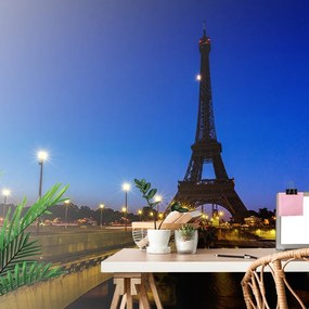 Samolepící fototapeta Eiffelova věž v noci - 150x100 cm
