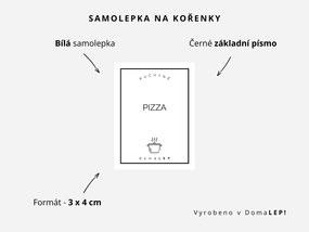 PIZZA - Samolepka na kořenky 3 x 4 cm - DomaLEP varianta: PRŮHLEDNÁ - základní písmo