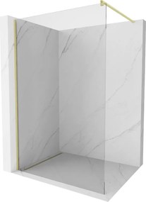 Mexen Kioto sprchová stěna Walk-in 100 x 200 cm, průhledná 8 mm, zlatá kartáčovaná - 800-100-101-55-00