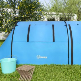 Outsunny rodinný stan pro 3 osoby — skládací, lehký stan s dveřmi, okny a háčkem, přepravní vak, voděodolnost 3000 mm vodního sloupce, 470 x 220 x 15…