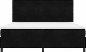 Postel s boxspringem s čelo Černý 200 x 200 cm samet 3339856