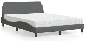 Postel s matrací Dover tmavě šedá 140 x 190 cm textil 3208385