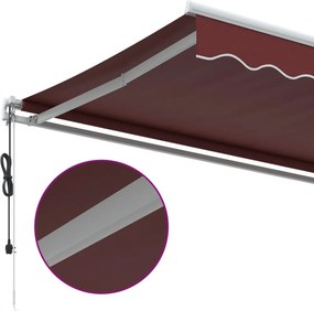 Automatická zatahovací markýza burgundská 500 x 350 cm 3214992