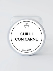 Samolepka na kořenky CHILLI CON CARNE bílá 5 cm tučné písmo