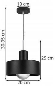 Závěsné svítidlo BARCELONA, 1x kovové stínítko (výběr ze 2 barev), CH