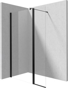 Deante Kerria Plus, otočná zástěna 40x200 cm, 6mm čiré sklo, černá profil, DEA-KTSXN72P