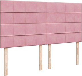 Box spring postel s matrací růžová 180x200 cm samet 3292411