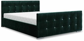 Manželská postel 140 cm Darrin (tmavě zelená) (s roštem a úložným prostorem). 1046874