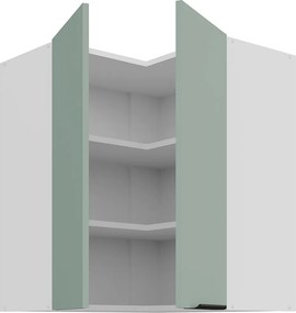 ARIA sb | horní kuchyňská skříňka 60x60 GN-72 2F (90°) rohová s policemi | 60x60 cm | bílá/aquamarine