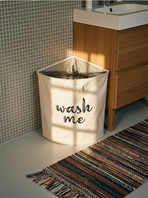 Sinsay - Koš na prádlo s nápisem WASH TIME - bílá