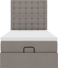 Osmanský rám postele s matrací taupe 80x200cm textil 3313282