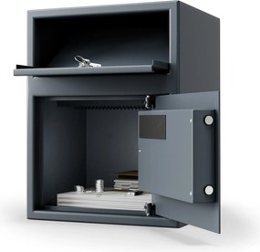 Depozitní trezor s vhozem, elektronický zámek na kód, na peníze a dokumenty, 345x455x300 mm: CEDRIC