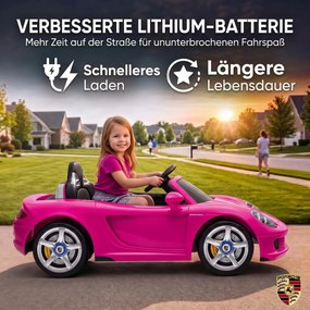 AIYAPLAY dětské elektrické auto Porsche Carrera GT, 10,8 V, růžové