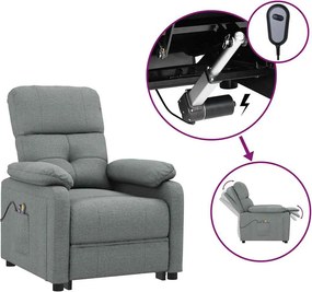Elektrické masážní křeslo tmavě šedé textil 3073813