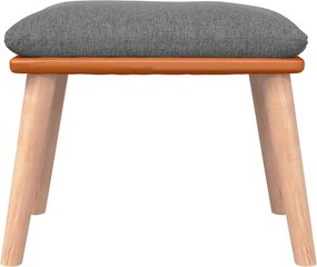 Podnožka světle šedá 45x29,5x35 cm textil a umělá kůže 341446