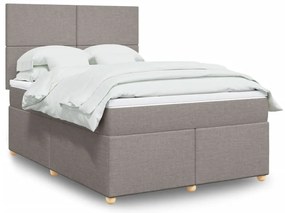 Box spring postel s matrací taupe 140x190 cm textil