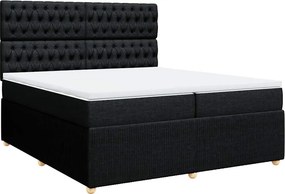 Box spring postel s matrací černá 200x200 cm textil 3292172