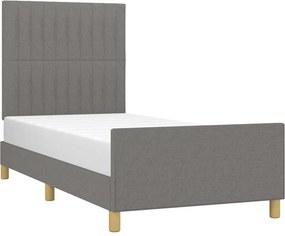 Rám postele bez matrace tmavě šedý 90 x 200 cm textil 3125188