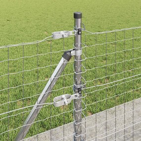 Plotový sloupek s betonovým základem 26 ks Stříbrná 3350257