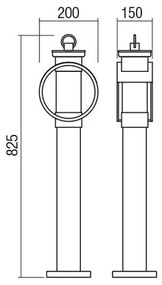 Redo 9573 - Venkovní lampa COMPASS 1xE27/42W/230V IP33