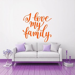 Živá Zeď Samolepka na zeď I love my family Barva: černá