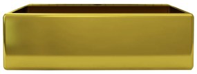 Umyvadlo s otvorem pro baterii - zlaté | 38x30x11,5 cm