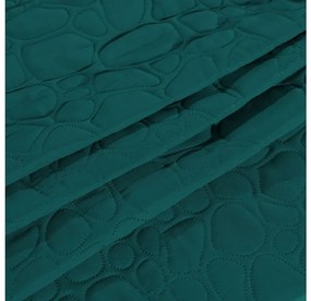 Tyrkysový přehoz na postel se vzorem STONE 220x240 cm
