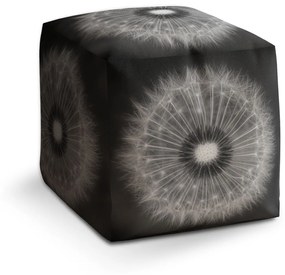 Sablio Taburet Cube Černobílá pampeliška: 40x40x40 cm
