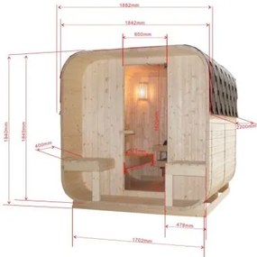 RAKOUSKÝ produkt - Venkovní sauna GÖTEBORG pro 4 osoby 188,2x220x194 cm ( F60200 )