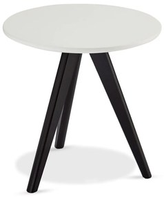 Černo-bílý konferenční stolek s nohami z dubového dřeva Furnhouse Life, Ø 40 cm