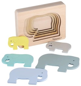 Dřevěné dětské puzzle Kindsgut Elephant
