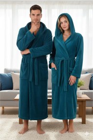 Unisex Petrolejový Župan s Kapucí Siena - Model 31 56 6430 - L