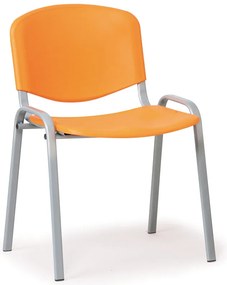 Plastová židle ISO - šedé nohy, oranžová