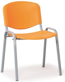 Plastová židle ISO - šedé nohy, oranžová
