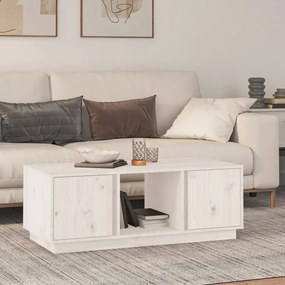 vidaXL Konferenční stolek bílý 110x50x40 cm masivní borové dřevo