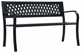 Zahradní ocelová lavička 125 cm černá