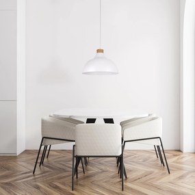 TK Lighting Bílý závěsný lustr Cap pro žárovku E27 TK2070